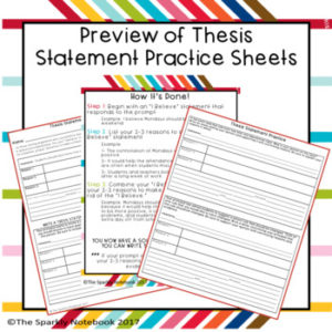How to Write Thesis Statements - Common Core Aligned - The Sparkly Notebook