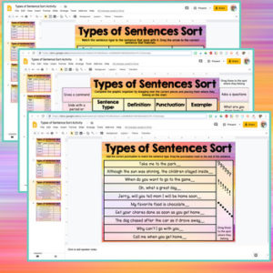 Types of Sentence DIGITAL Sort Activity - Zero Prep! - The Sparkly Notebook