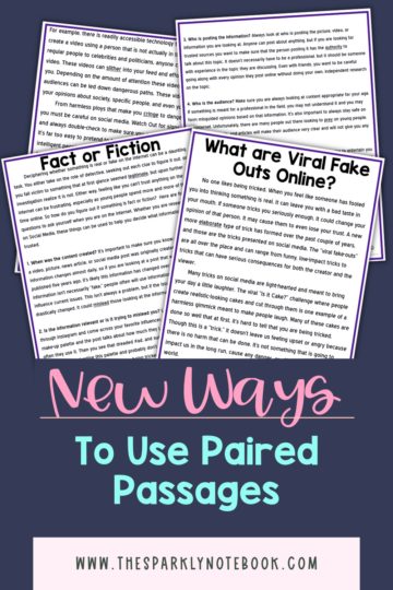 New Ways to Use Paired Passages - The Sparkly Notebook