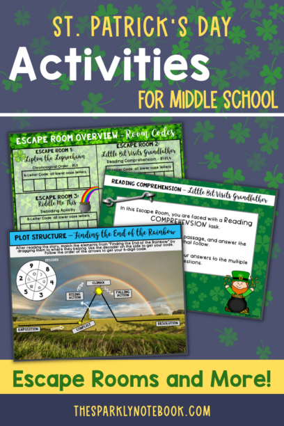 St. Patricks Day Activities for Middle School ELA: Escape Rooms - The ...