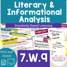 How to Teach W.9 in Middle School ELA - The Sparkly Notebook