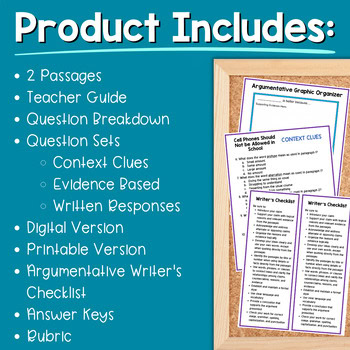 Paired Passages Activities: Argumentative Writing 4th & 5th Grade Cell ...